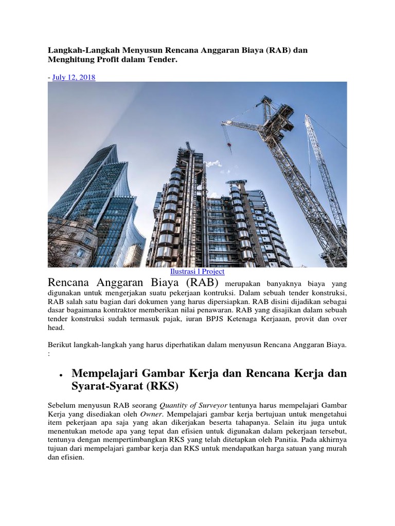 Langkah-Langkah Menyusun Rencana Anggaran Biaya (RAB) Dan Menghitung ...
