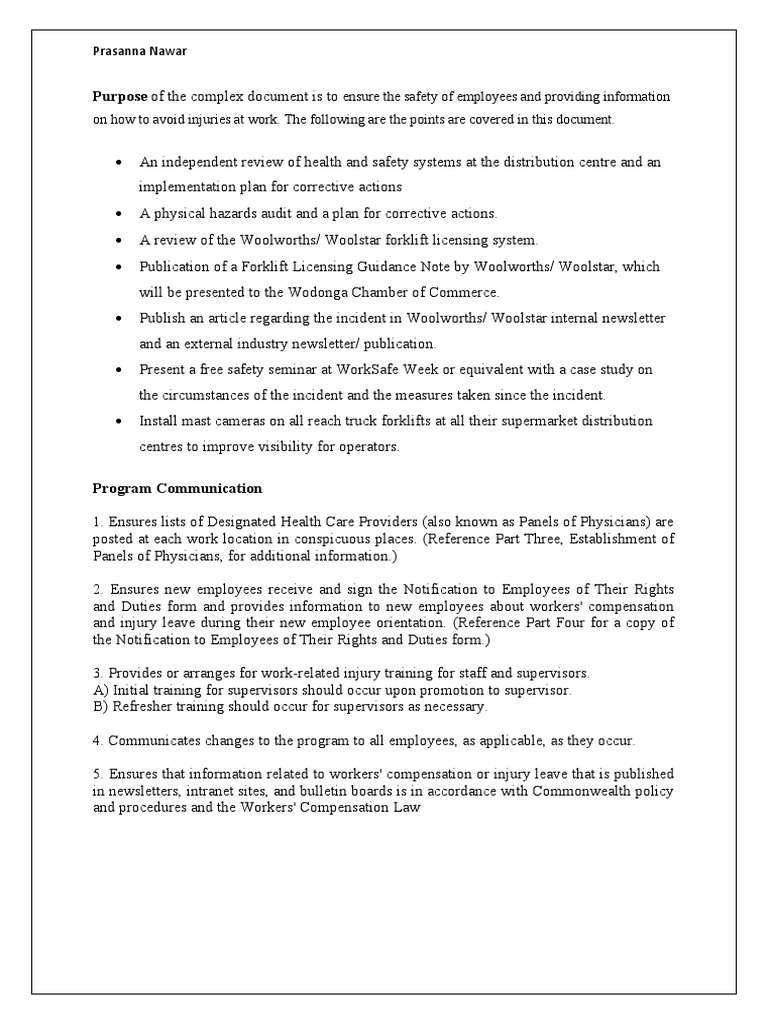 The Purpose of The Complex Document Is To | PDF | Occupational Safety ...