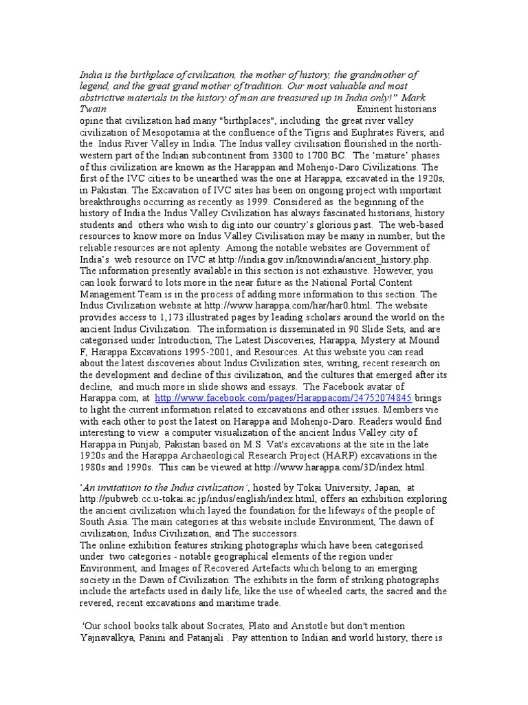 Indus Valley Civilization | PDF