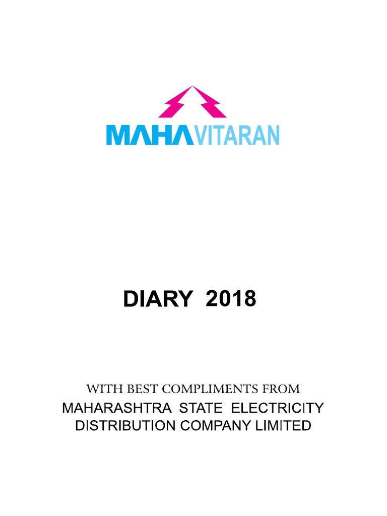 Mahavitaran Diary 2018-English PDF | Download Free PDF | Energy ...