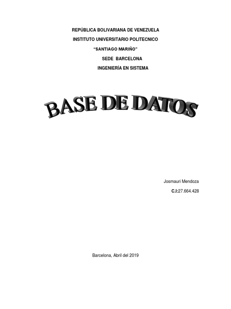 Base de Dato1 | PDF | Bases de datos | Archivo de computadora