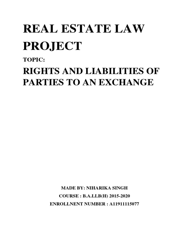 Exchange Rights in Real Estate Law | PDF | Ownership | Money