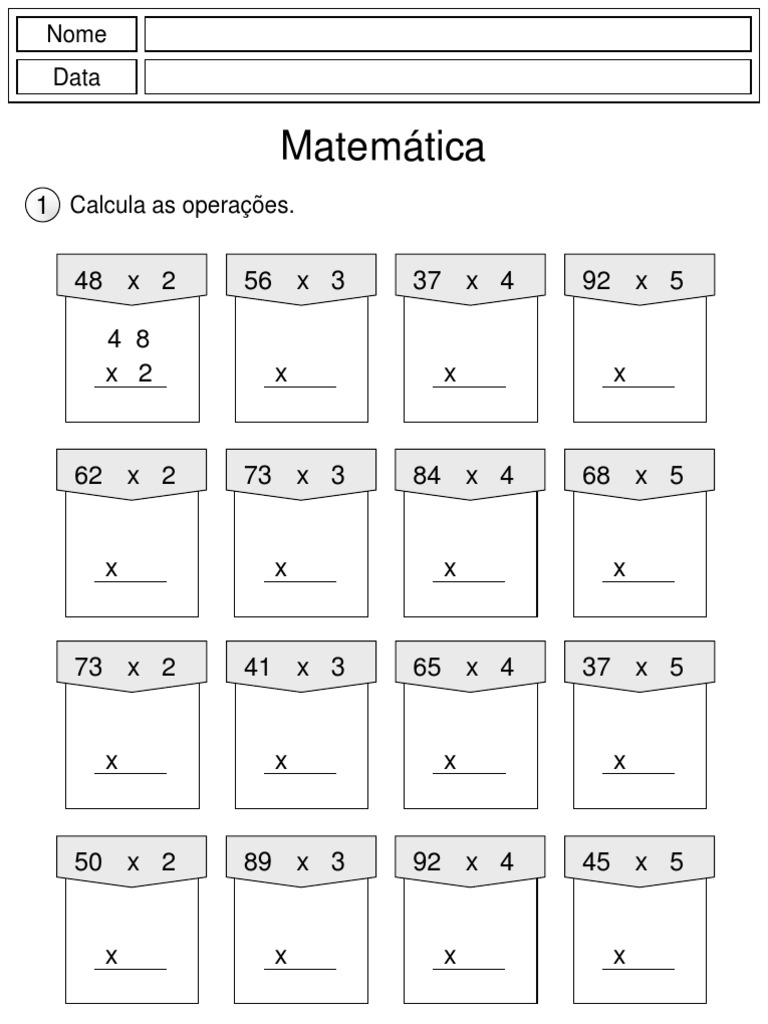 Contas de Multiplicar | PDF