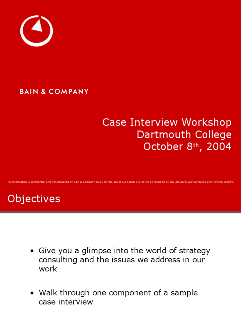 Bain Case Interview Workshop Insights | PDF | Market Analysis | Business