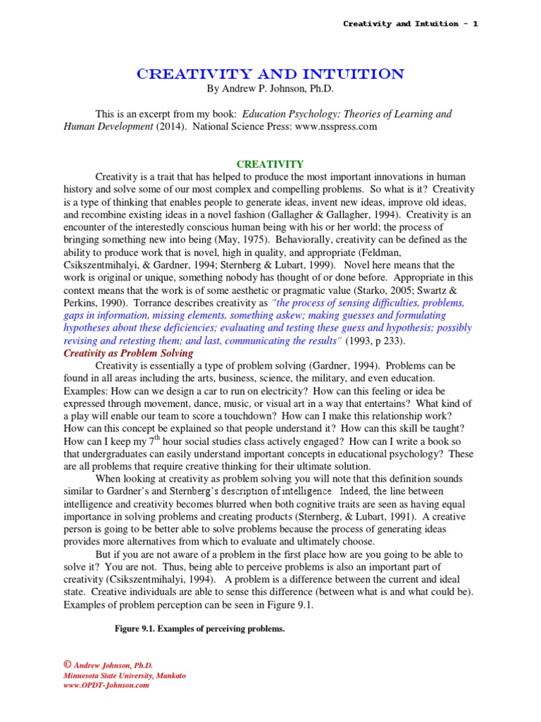 Creativity and Intuition PDF | PDF | Creativity | Intuition