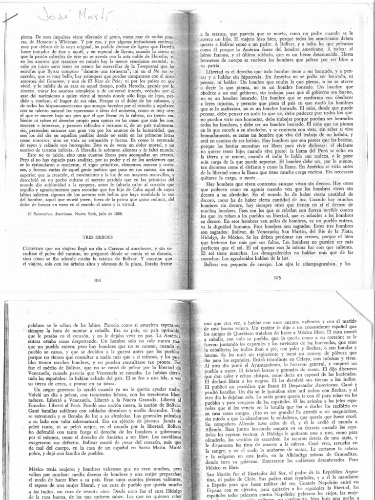 Tres Heroes. Jose Marti | PDF