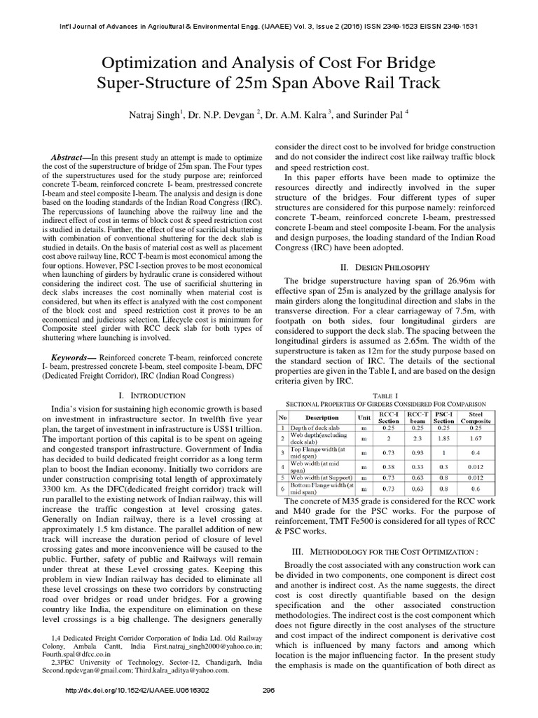 Cost Optimization for Bridge Superstructures | PDF | Bridge | Life ...