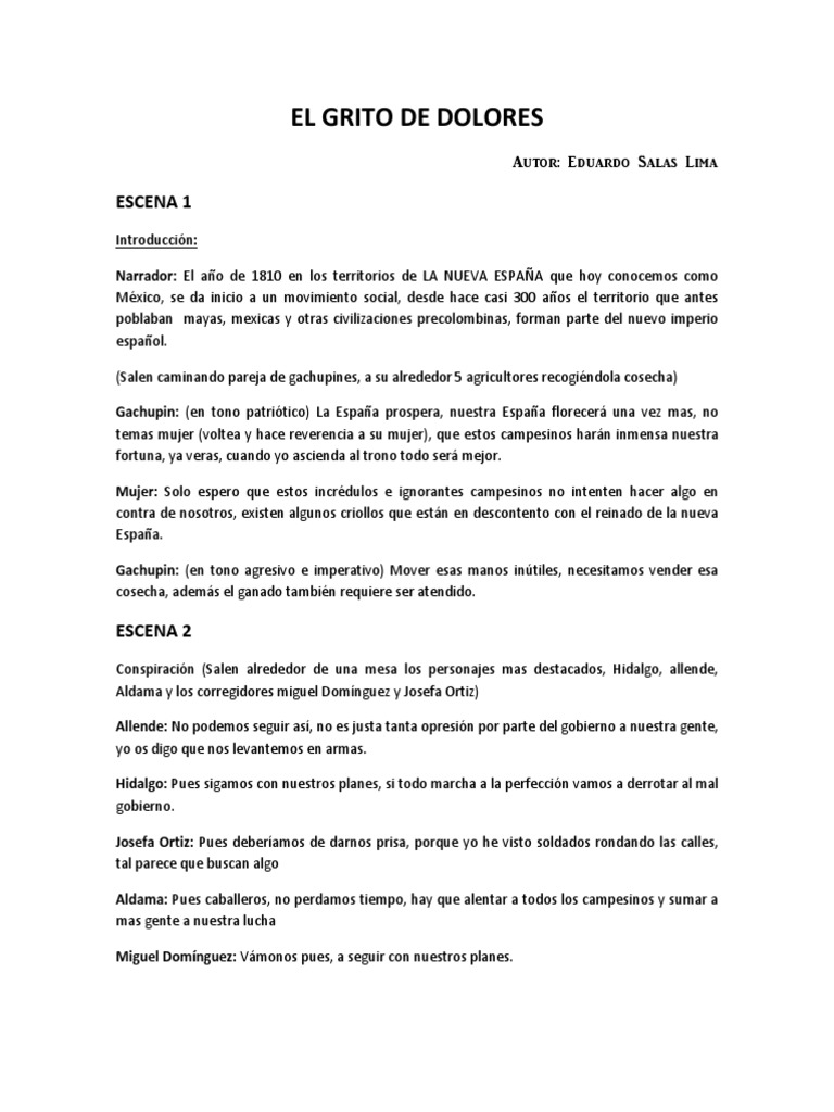 EL GRITO DE DOLORES.pdf | España | Conflicto armado