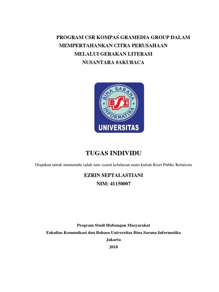 Contoh Tugas Individu Riset Public Relations PDF | PDF | Karier ...