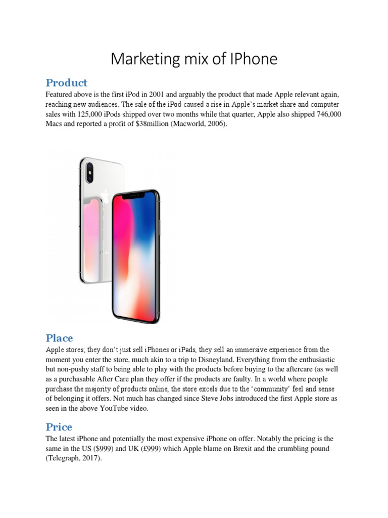 Marketing Mix of IPhone | PDF | Apple Inc. | Steve Jobs