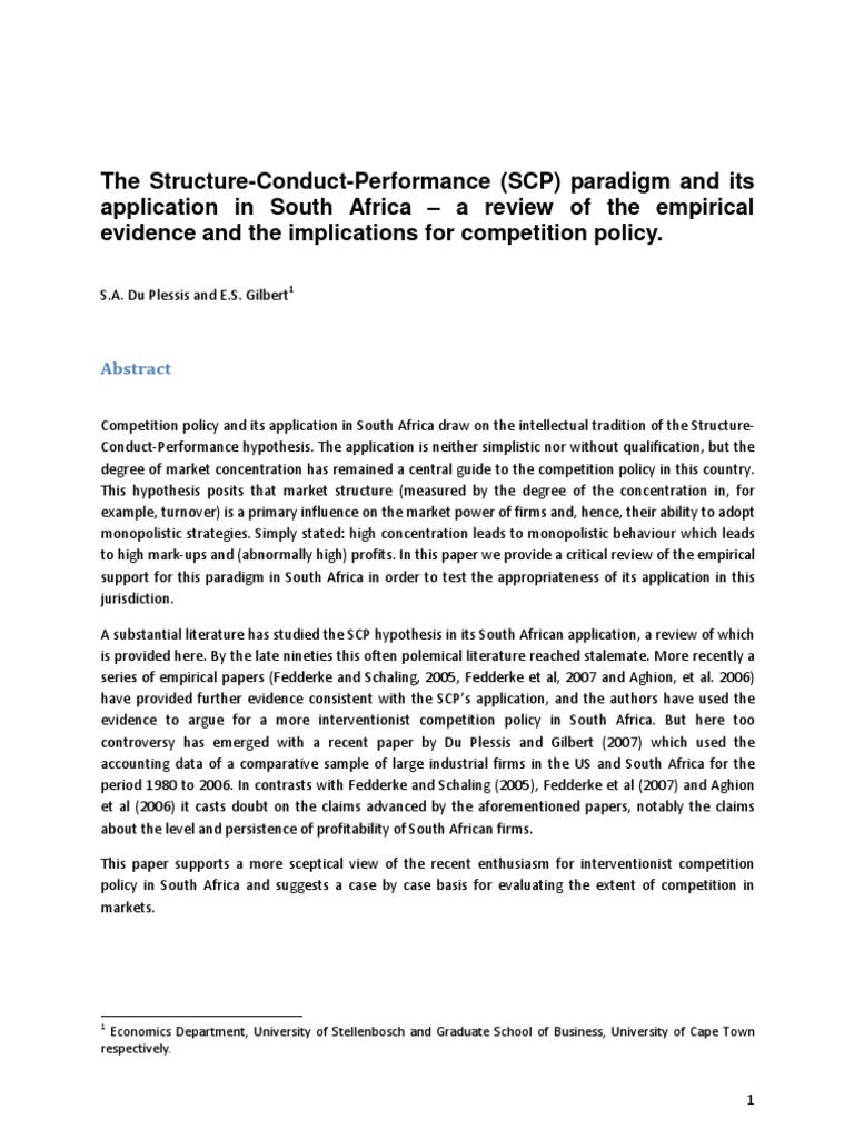 SCP Model | PDF | Competition | Profit (Economics)