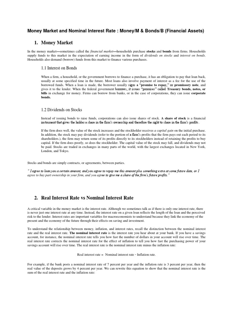 Money Market & Interest Rates Explained | PDF | Interest Rates | Interest