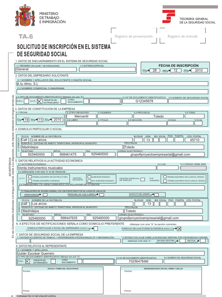 Modelo TA 6 | PDF | Ley administrativa | Administración Pública
