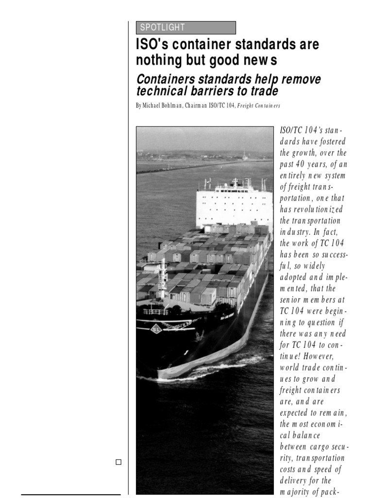 ISO Container Standards | PDF | Containerization | International ...