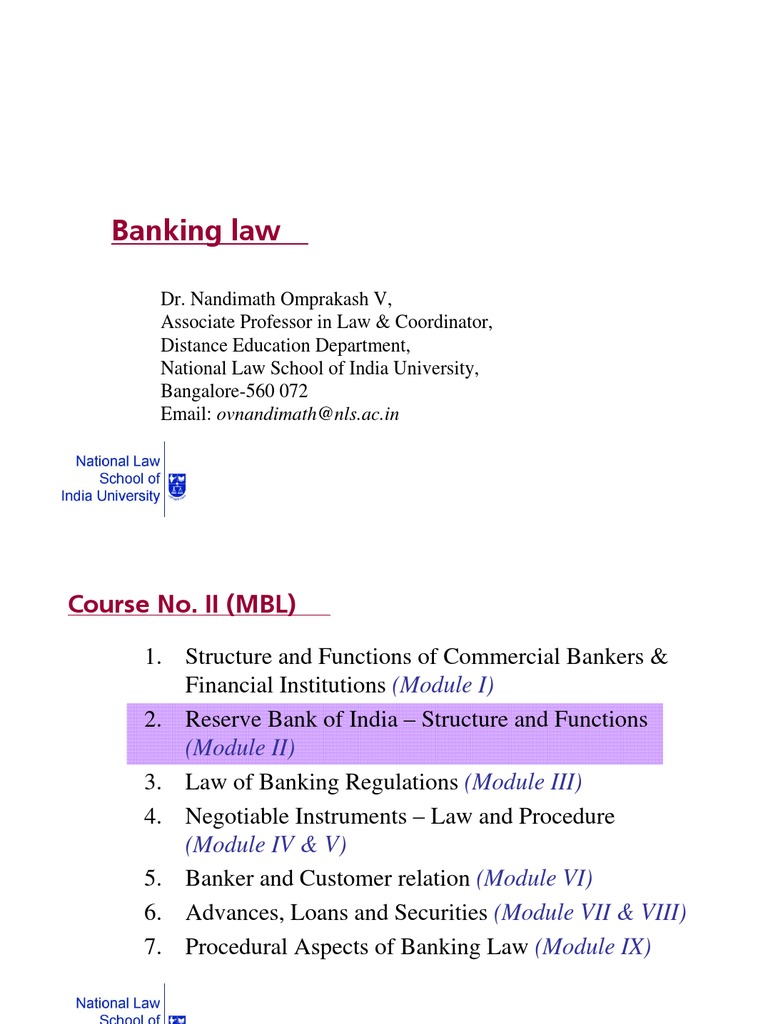 Microsoft Power Point - Bankinglaw-Mbl | PDF