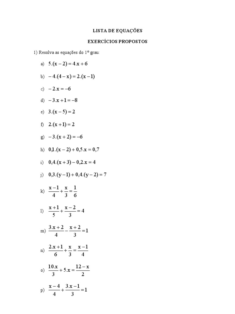 Lista Equaçoes | PDF | Computers