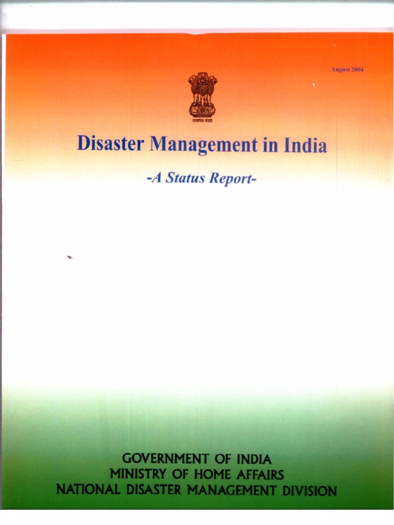 Disaster Management India Status Report August 2004 | PDF