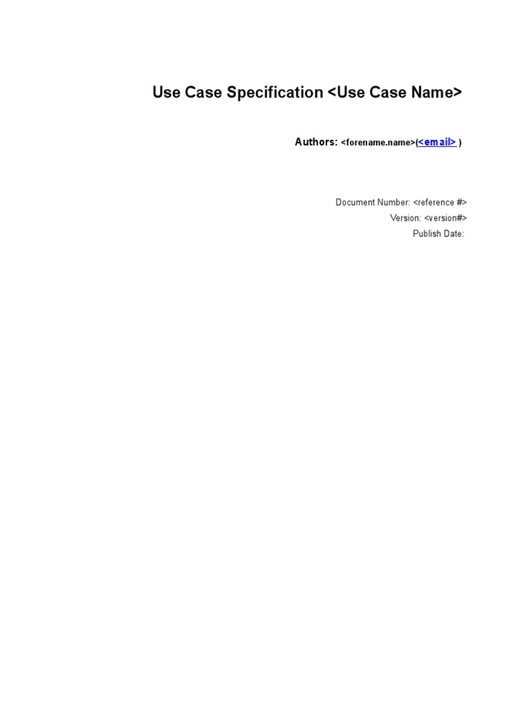 Use Case Specification : Authors | PDF | Use Case | Software Engineering
