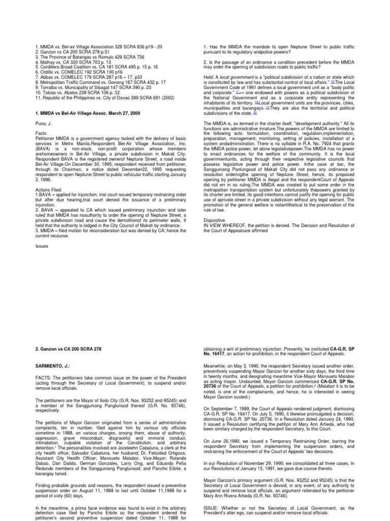 Pubcorp Cases Updated | PDF | Local Government | Devolution