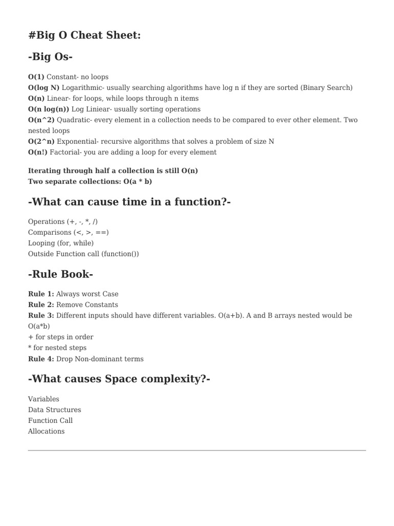 17 1 Bigo Cheat Sheet Pdf Pdf