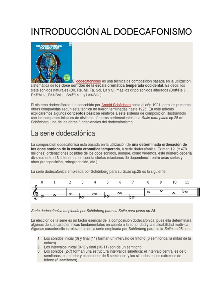 Introducción al Dodecafonismo | PDF | Las artes escénicas | Música clásica