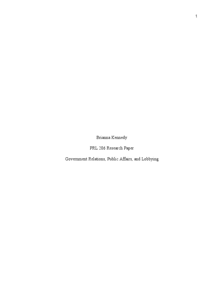 PRL 206 Research Paper | PDF | Lobbying In The United States | Public ...