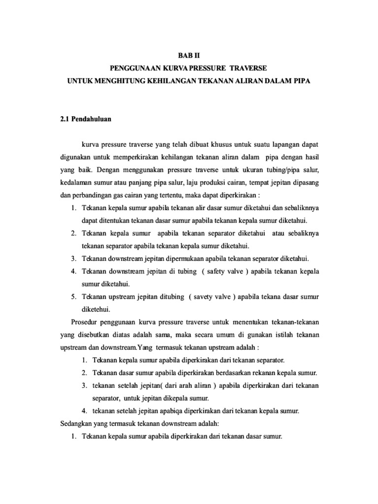 Penggunaan Pressure Traverse dalam Pipa | PDF