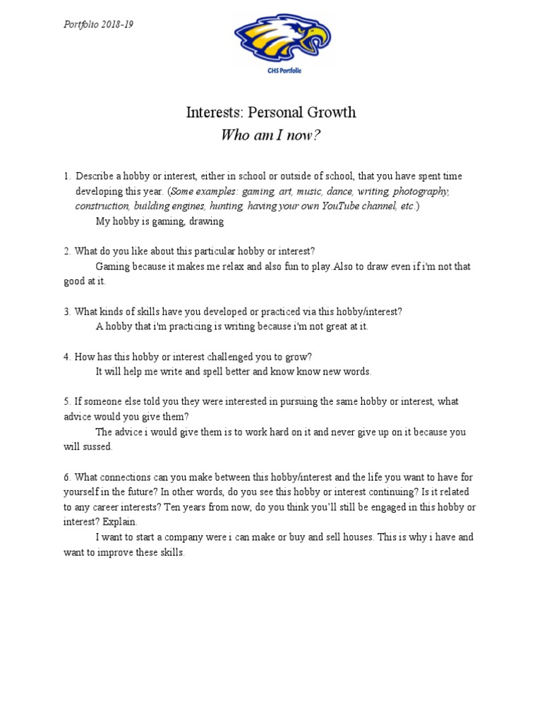 Interests Personal Growth | PDF | Career & Growth