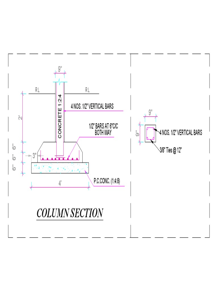 Concrete Column Section Details | PDF