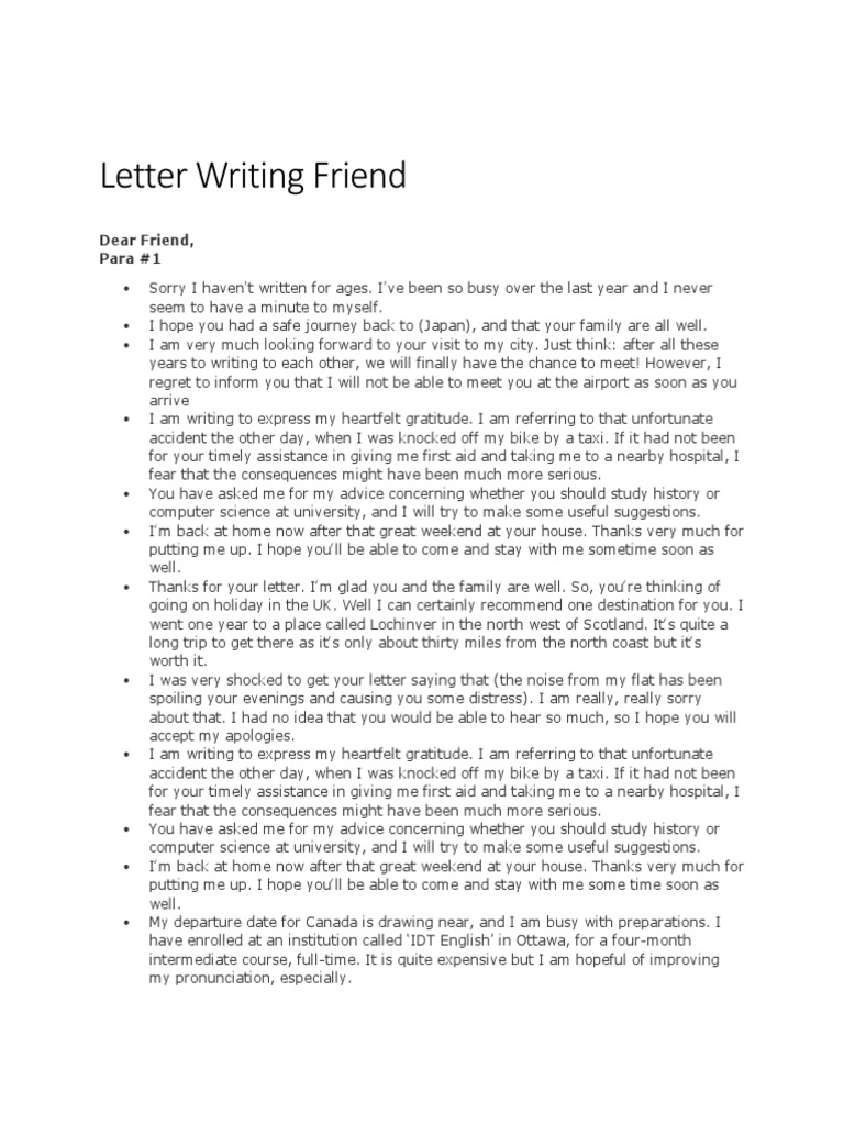 Letter Writing Friend | PDF