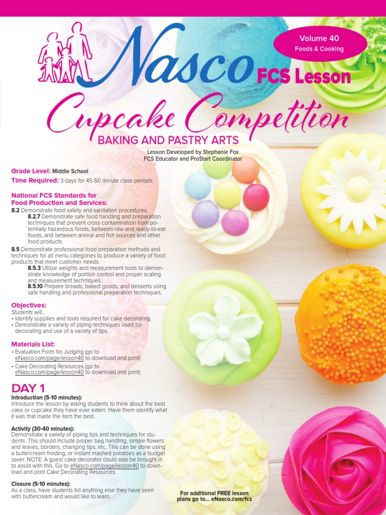 Fcs Lesson 40 Cupcake Competition | PDF | Cupcake | Cakes