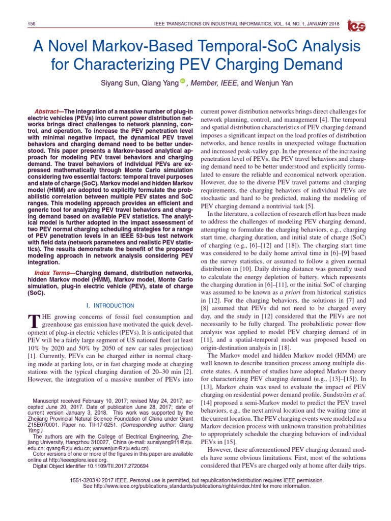 A Novel Markov-Based Temporal-SoC Analysis For Characterizing PEV ... A Novel Markov-Based Temporal-SoC Analysis For Characterizing PEV ...
