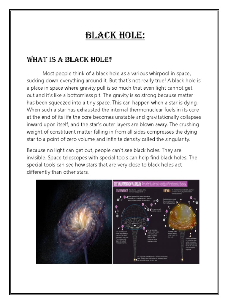 What Is A Black Hole? | PDF | Black Hole | Stars