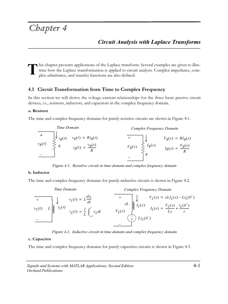 Lesson4 CKT Analysis Laplace | PDF | Electrical Network | Network Analysis (Electrical Circuits)
