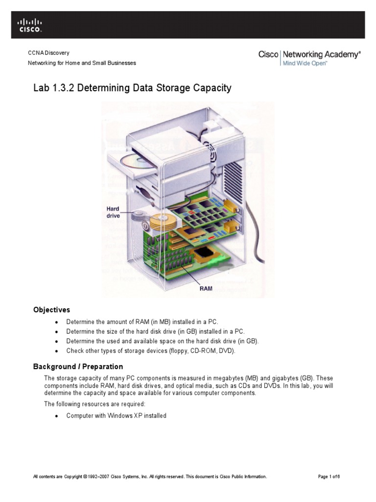 Che1 IG Lab 1.3.2.2 Data-Storage-Capacity | PDF | Central Processing ...
