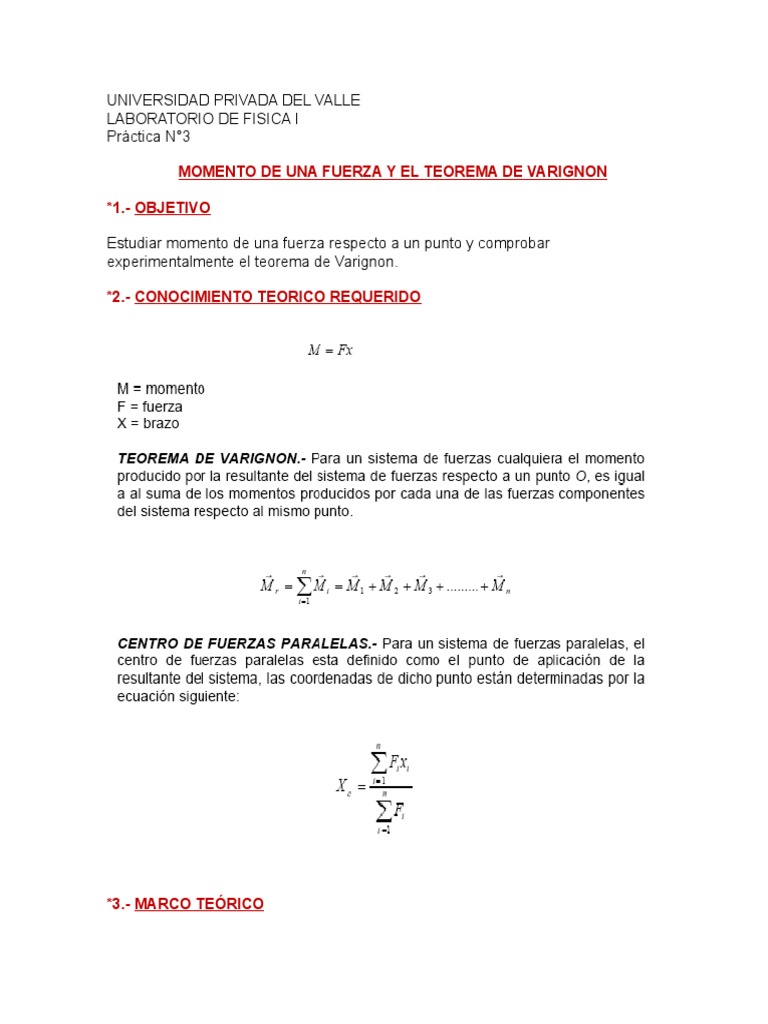 Trabajo Práctico 4 - Teorema de Varignon | PDF | Gravedad | Kilogramo
