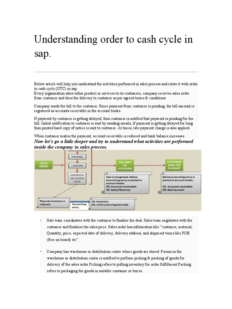 Order to Cash Cycle in SAP Explained | PDF | Invoice | Packaging And ...