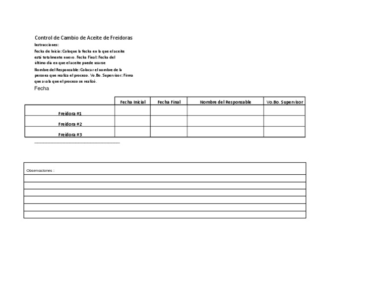 Control De Aceite Actualizadoss Pdf Pdf