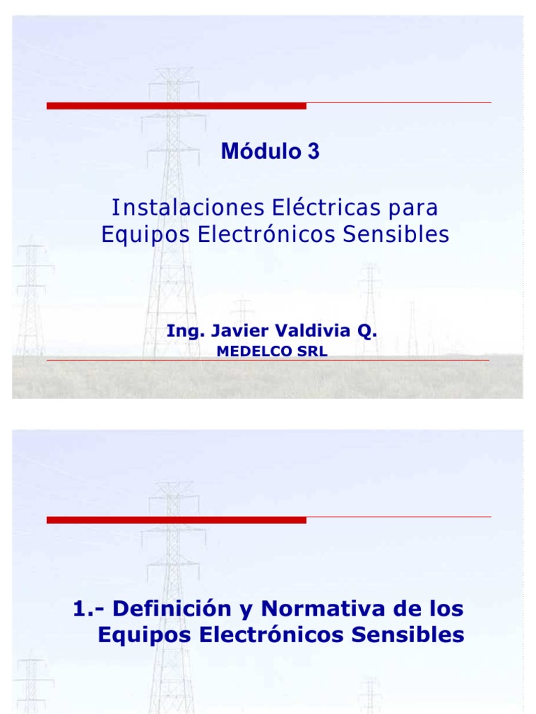 001 Inst Elect para Equipos Electronic Sensibles | PDF | Transformador | Corriente eléctrica