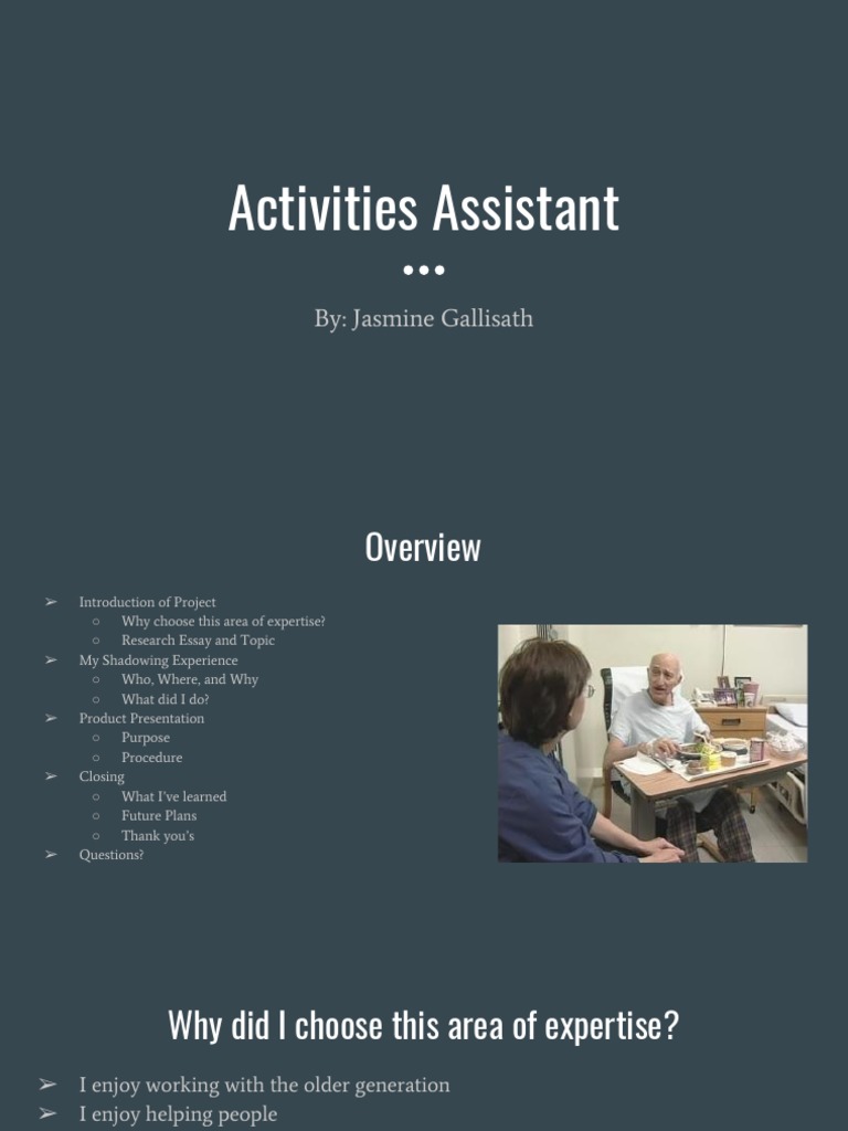 Activities Assistant 2 | PDF | Assisted Living