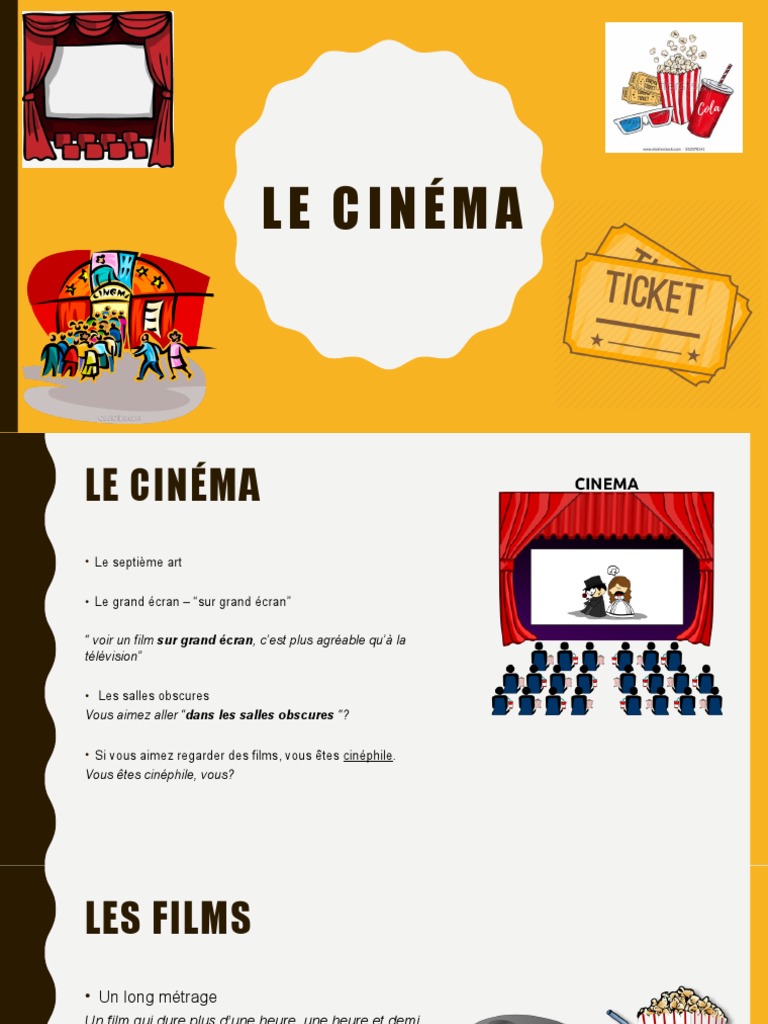 Le Cinéma - Vocabulaire Et Présentation | PDF