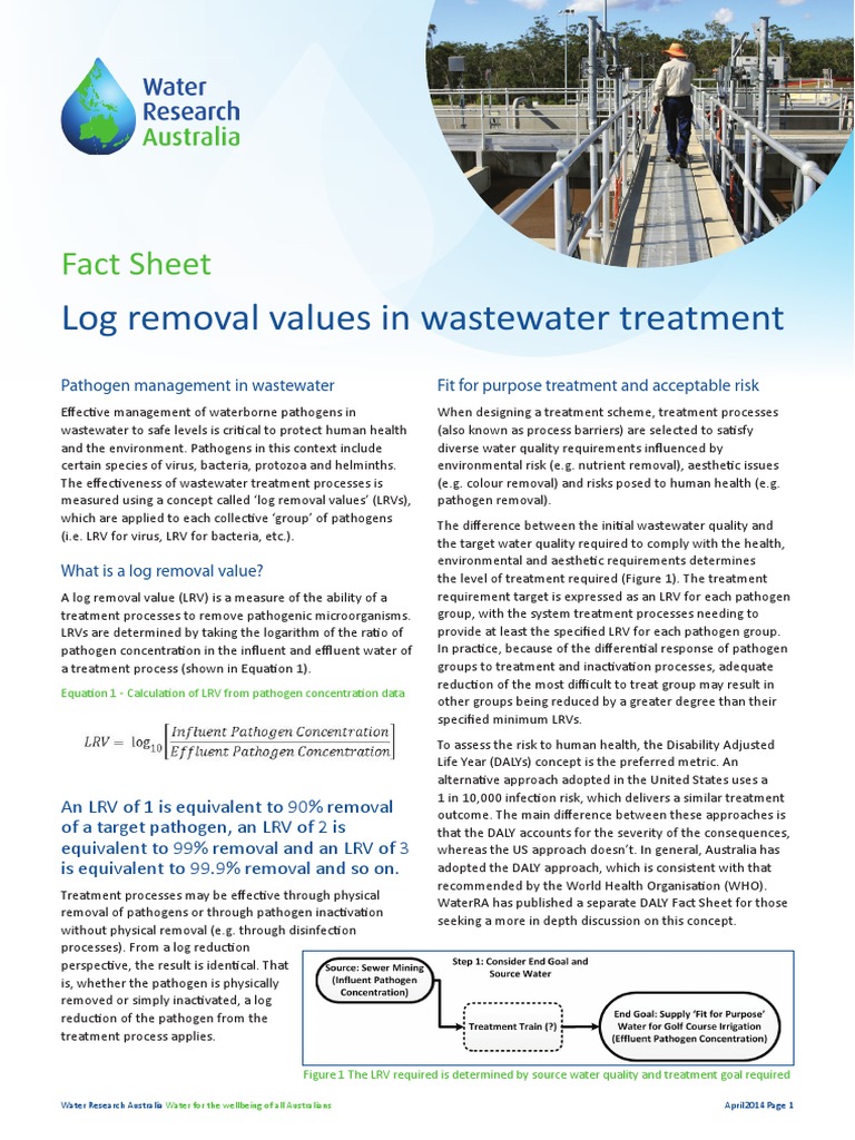 Log Removal Values in Wastewater Treatment | Download Free PDF ...