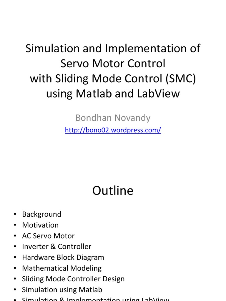 Simulation and Implementation of Servo Motor Control With Sliding Mode ...