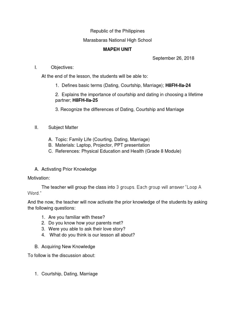 Courting, Dating, Marriage | PDF | Courtship | Marriage