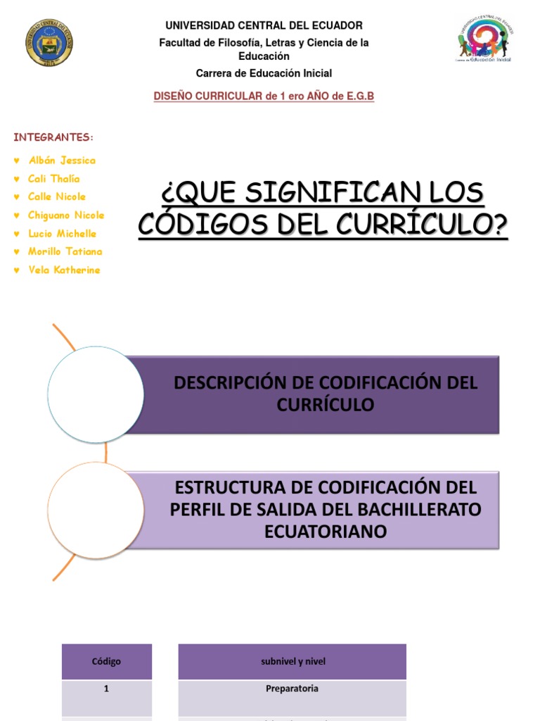 Codigos Curriculo | Descargar gratis PDF | Ecuador | Plan de estudios