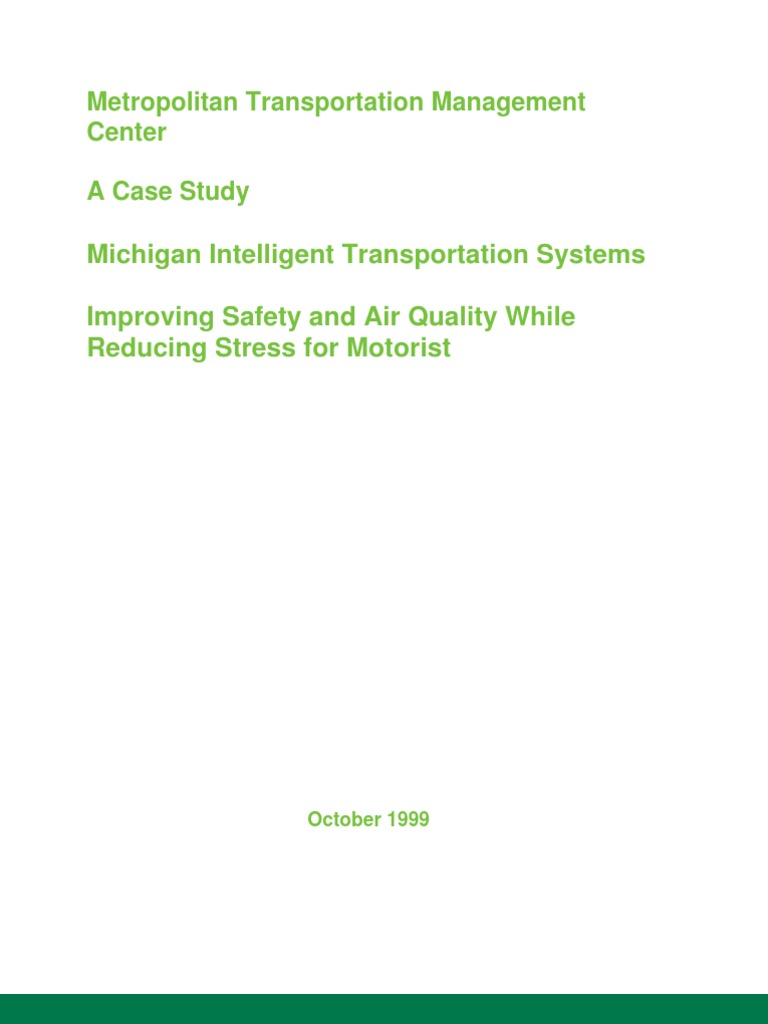 Intelligent Transport Systems-A Case Study | PDF | Documentation | Traffic