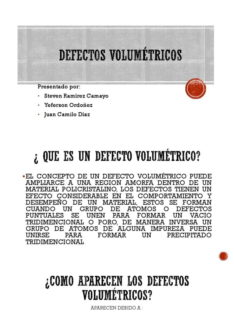 Defectos Volumétricos | PDF