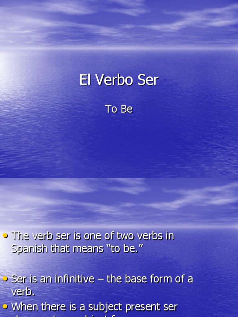 Power Point El Verbo Ser | PDF | Morphology | Philology