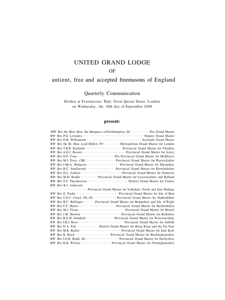 QC Minutes Sep 2008 | PDF | Freemasonry | Masonic Lodge