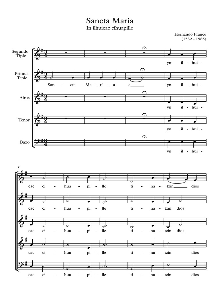 Hernando Franco - Sancta María | PDF